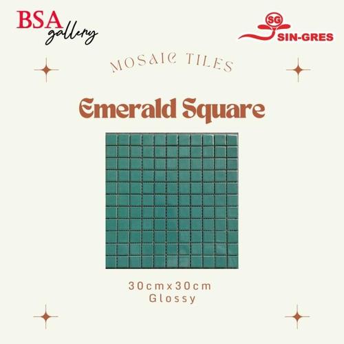 Jual Mosaic Tile Kotak Hijau Tua / Keramik Mosaic Dinding Lantai ...