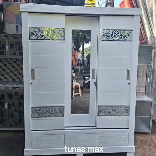 Jual LEMARI PAKAIAN 3 PINTU SLIDING TEBAL / LEMARI PAKAIAN 3 PINTU ...