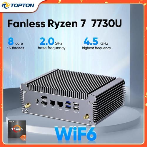 Jual Topton Fanless AMD Mini PC Ryzen 7 7730U 5800U R5 7530U Gamer PC Computer Dual LAN Firewall ...