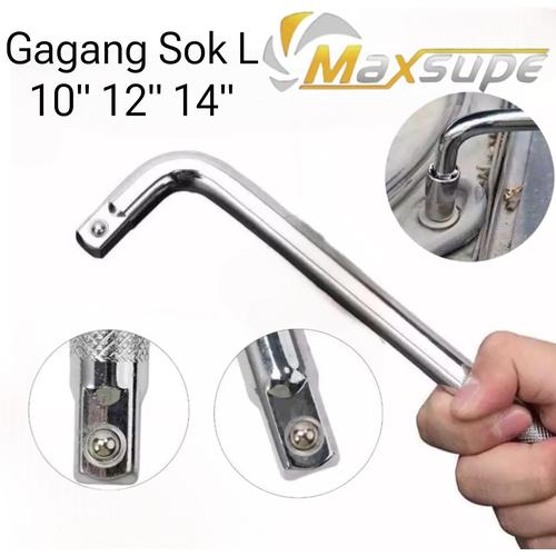 Jual MAXSUPE gagang kunci sock L 12inch drive 1/2 Stang handle Mata Sok ...