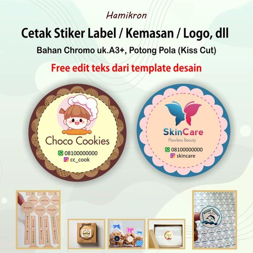 Jual Cetak Stiker Label Produk Stiker Kemasan Kue Kering Tinggal Tempel ...
