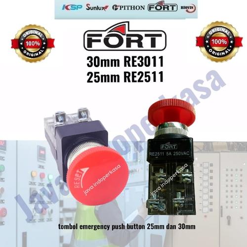 Jual FORT RE2511 / RE3011 tombol emergency push button 25mm dan 30mm ...