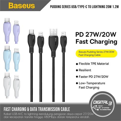Jual Baseus Kabel Data Pudding Series USB to Lightning/Type-C to ...
