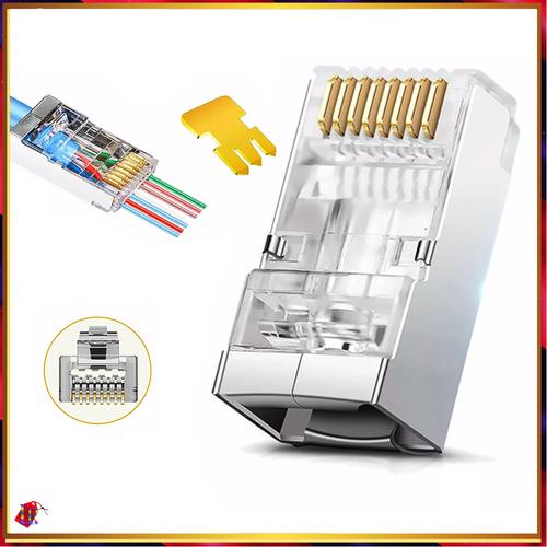 Jual Kepala Kabel LAN RJ45 Cat6 8 Pin UTP FTP Connector Modular Plug ...