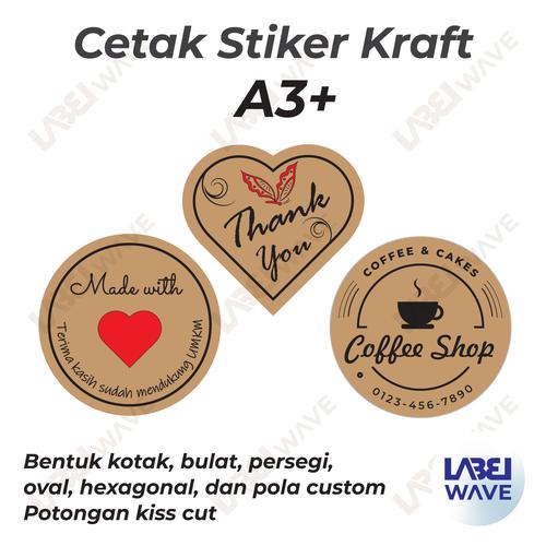 Jual Cetak Stiker Label Kraft A3+ Satuan Express Sehari Jadi - Print ...