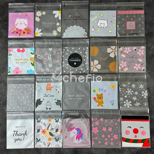 Promo Chefio Plastik Roti OPP Motif Bunga 10x10 Plastik Kue Cake Risol ...