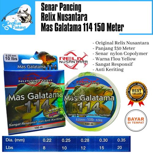 Promo Senar Pancing Relix Nusantara Mas Galatama 114 150M (0.20mm - 0 ...