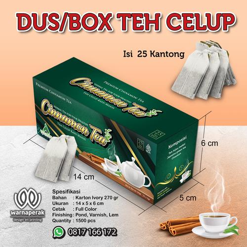 Jual Cetak Packaging Box / Dus Kemasan Teh Celup Ukuran 14 x 5 x 6 cm ...