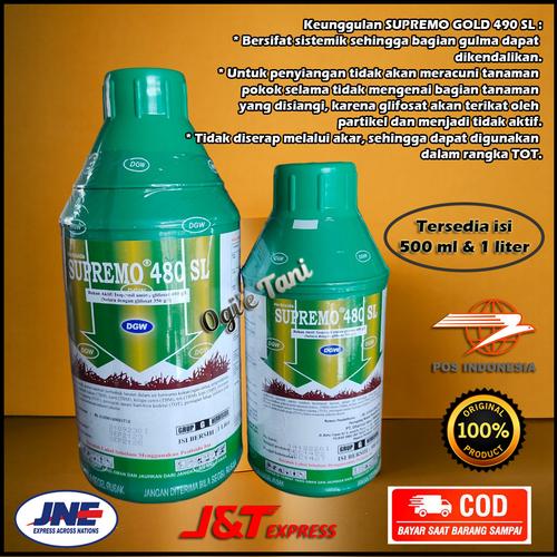 Jual Herbisida SUPREMO 480 SL, herbisida sistemik purna tumbuh, Isi ...
