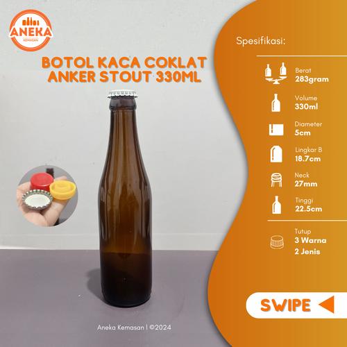 Jual Botol Anker Stout 330ml Coklat Baru Botol Kaca Amber 330ml - Crop ...