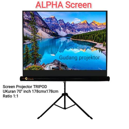Jual Screen Projector ALPHA Tripod 70" - Layar Proyektor ALPHA Tripod ...