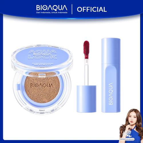 Promo BIOAQUA Bundle Makeup Set AquaLock Cushion + Lip Tint Fantastic ...
