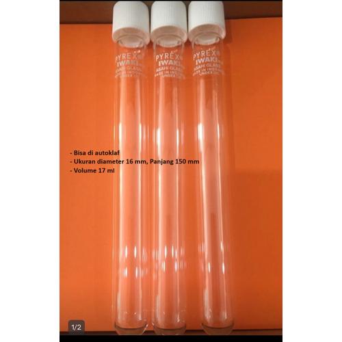 Jual Tabung reaksi pyrex test tube iwaki tutup ulir 16x150 - Jakarta ...