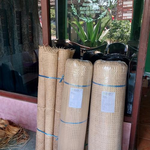 Jual anyaman webbing rotan bunga tanjung / mata ayam / webbing rotan ...