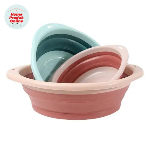 Promo Baskom Ember Plastik Silikon Lipat Portable Multifungsi - Sedang ...