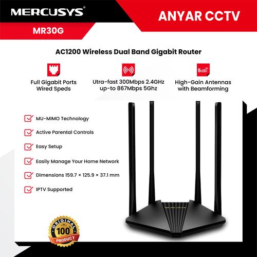 Jual MERCUSYS MR30G AC1200 Wireless Dual Band Gigabit Router - Kota ...