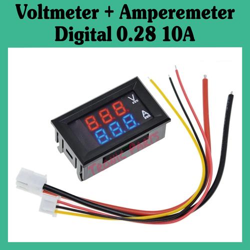 Jual Dual Voltmeter Amperemeter DC Digital LED 0.28 100V 10A Combo ...