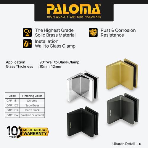 Jual PALOMA Glass Clip Kaca Klip Klem Jepit Penjepit Partisi Kaca ke ...