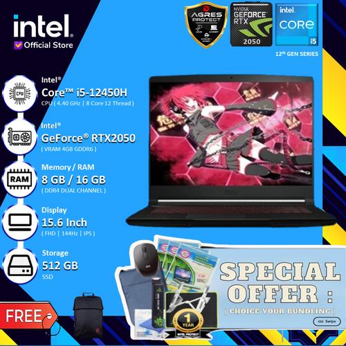 Promo MSI thin GF63 RTX2050 I5 GEN 11 8/16GB 512GB w11 15" 144Hz ips ...