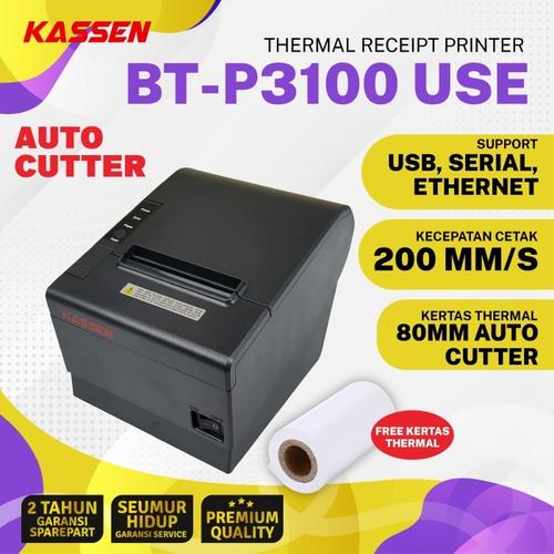 Jual Printer Thermal Struk Kasir 80mm KASSEN BT-P3100 USE / BTP3100 USE ...