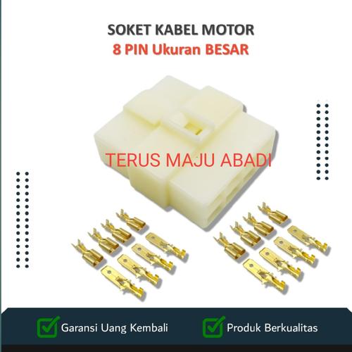Jual Socket Motor 8 Pin Besar / Soket Konektor Kabel 8 Pin Besar + Skun ...