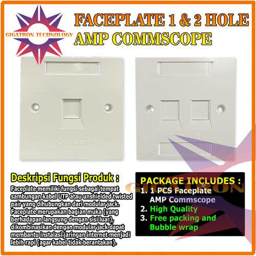 Promo Faceplate AMP Commscope 1 Hole Face Plate Data RJ45 Wall Plate ...
