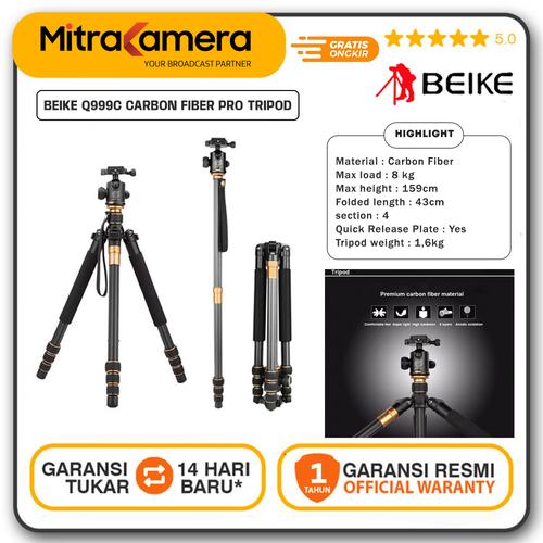 Jual Beike Q999c Carbon Fiber Pro Tripod Bisa Menjadi Monopod Kota