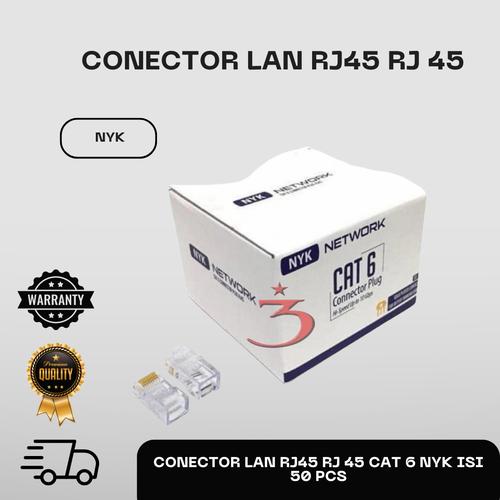 Jual Kepala Conector Lan RJ45 RJ 45 cat 6 NYK isi 50 Pcs - Kota Bogor ...