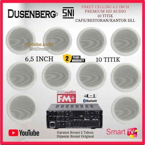 Jual Paket Celling Speaker dusenberg 6,5 Inch Premium HD 10 Titik Buat Cafe Resto Kantoran Dll ...