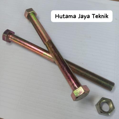Jual Baut Mur M12 x 150mm 12mm Panjang 15 cm drat halus p 1.25 kuncian ...