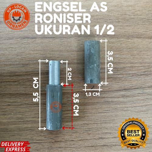 Jual Engsel Bubut Besi AS Roniser Ukuran 1/2 inch / Engsel Pintu Pagar ...