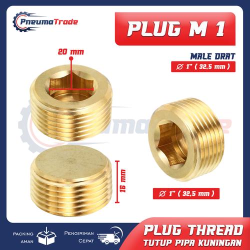 Promo Plug Thread Male / Tutup Pipa Kuningan Drat Luar 1' 1/2' 1/4' 1/8 ...