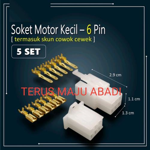 Jual Socket Motor 6 Pin Kecil / Soket Konektor Kabel 6 Pin + Skun Satu ...
