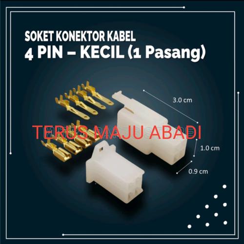 Jual Socket Motor 4 Pin Kecil / Soket Konektor Kabel 4 Pin + Skun Satu ...