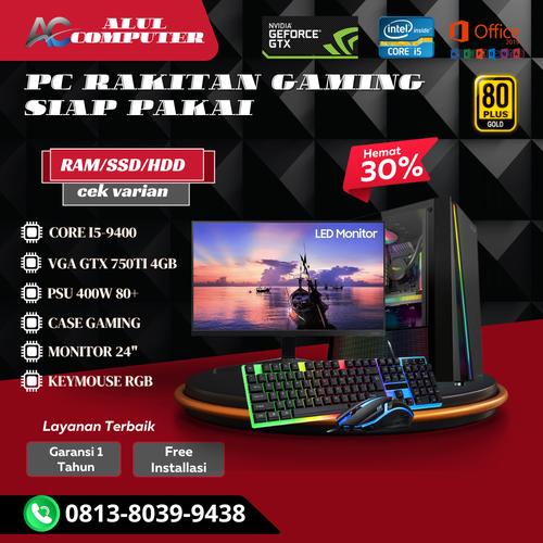 Promo PC RAKITAN GAMING SIAP PAKAI INTEL CORE I5-9400 VGA GTX 750TI 4GB ...