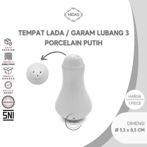 Jual Tempat Lada Garam Salt Pepper Shaker Keramik Hotel Lubang 3 Putih ...