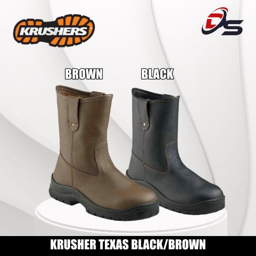 Jual KRUSHERS Texas Brown Sepatu Safety Boot Black Safety Shoes Boots ...