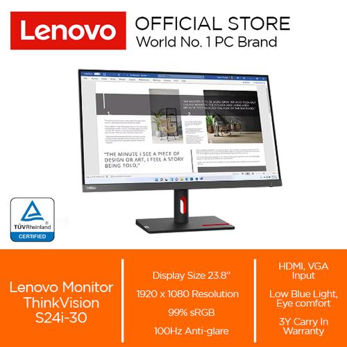 Promo Lenovo Monitor ThinkVision S24i-30 23.8" IPS 100Hz Cicil 0% 3x ...