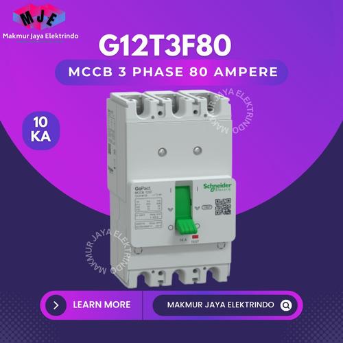 Jual MCCB 3 Phase 80 Ampere 3P 80A Breaker 3Pas 80Amper 10kA G12T3F80 ...
