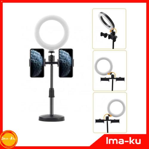Jual Penyangga HP Handphone dengan Lampu Stand Holder Dual Phone Live ...