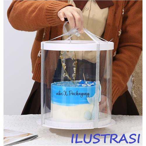 Jual [D26] Kotak Kue Mika Transparan / Dus Tall Cake / Cake Box Mika ...