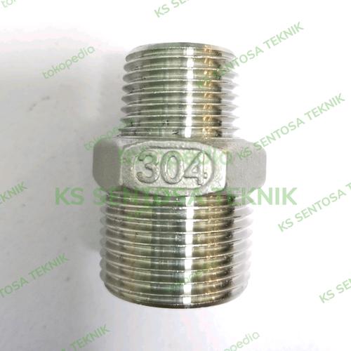 Jual Double Nepel Reducer Stainless SS304 drat 11/2" × 1" inch / Hex Nepel - Jakarta Barat - KS ...