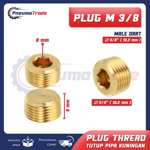 Promo Plug Thread Male / Tutup Pipa Kuningan Drat Luar 1' 1/2' 1/4' 1/8 ...