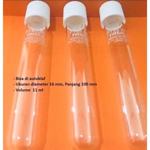 Jual Tabung reaksi / test tube pyrex iwaki tutup ulir 16x100 - Jakarta ...