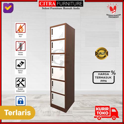 Promo Lemari Loker Besi 6 pintu mocca |Locker Kantor Dokumen File ...