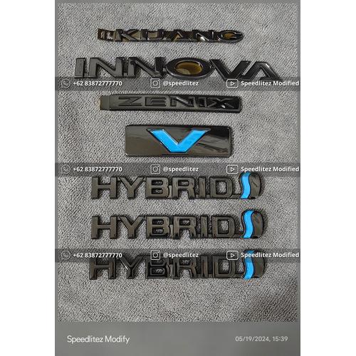 Jual Logo Emblem Black Chrome Tulisan Toyota Zenix + Innova + V ...