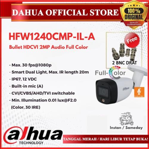 Jual DAHUA KAMERA Bullet CCTV HFW1240CMP-IL-A HDCVI 2MP Full Color ...