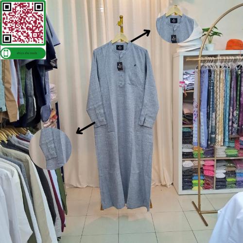 Jual Judul: Gamis Pria-Bahan Linen Premium-Abiyu Warna Abu muda - Abu ...