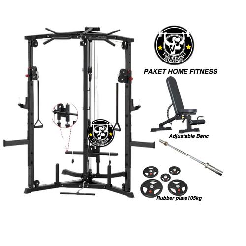 Jual Dual Cable Crossover BM5008 Paket Home Gym Benc Olympic barbell ...