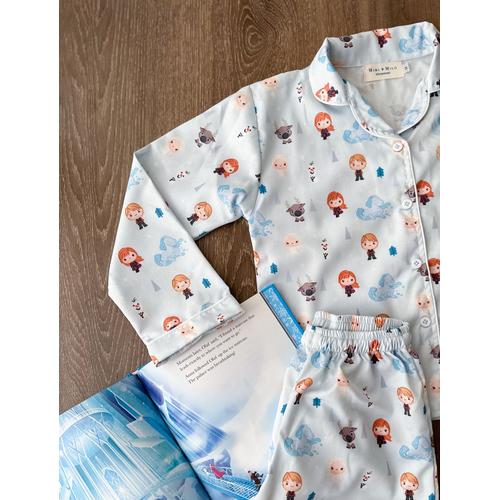 Jual Mimi & Milo Frozen Princess Elsa & Anna Pajamas in printed cotton ...